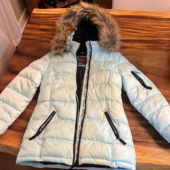 Justice | Jackets & Coats | Justice Store Light Blue Puffer Jacket ...